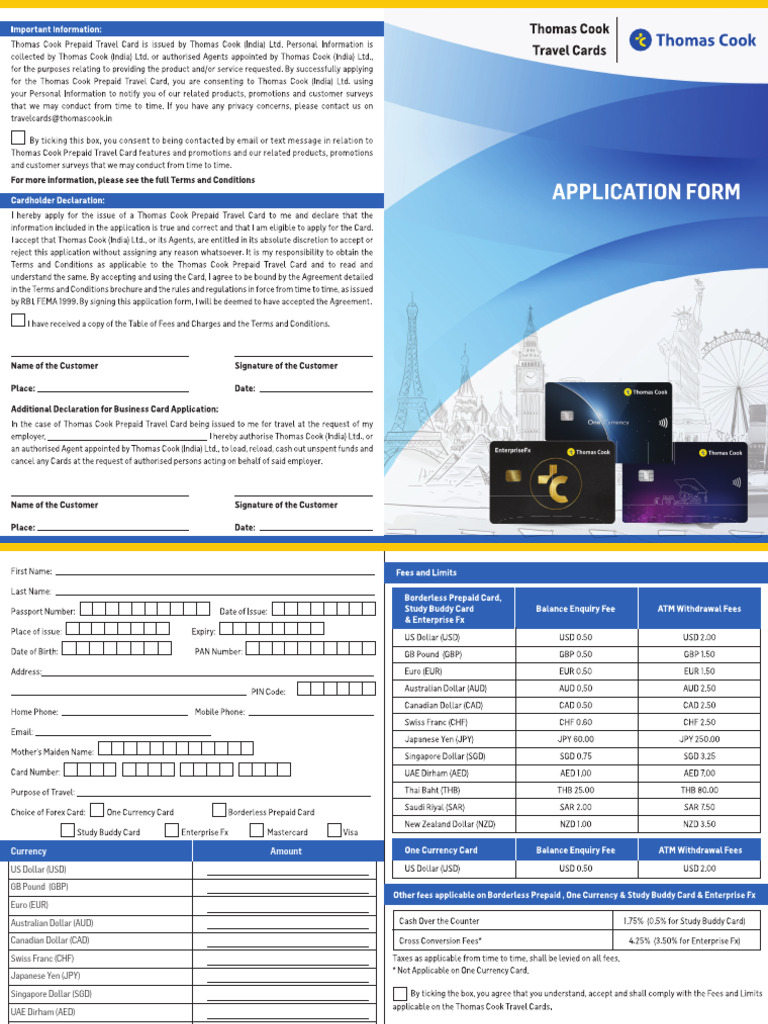 01 - FX Card Application Form A5 2024 | PDF