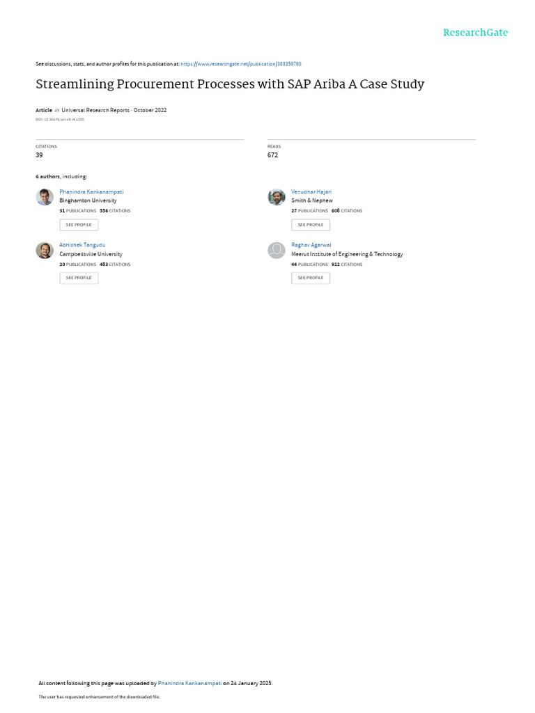 SAP Ariba Procurement Process Case Study | PDF | Simulation | Procurement