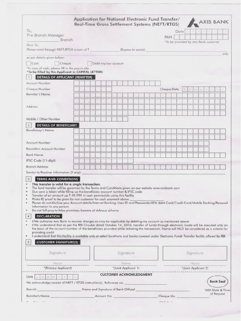 Axis Rtgs Forms | PDF