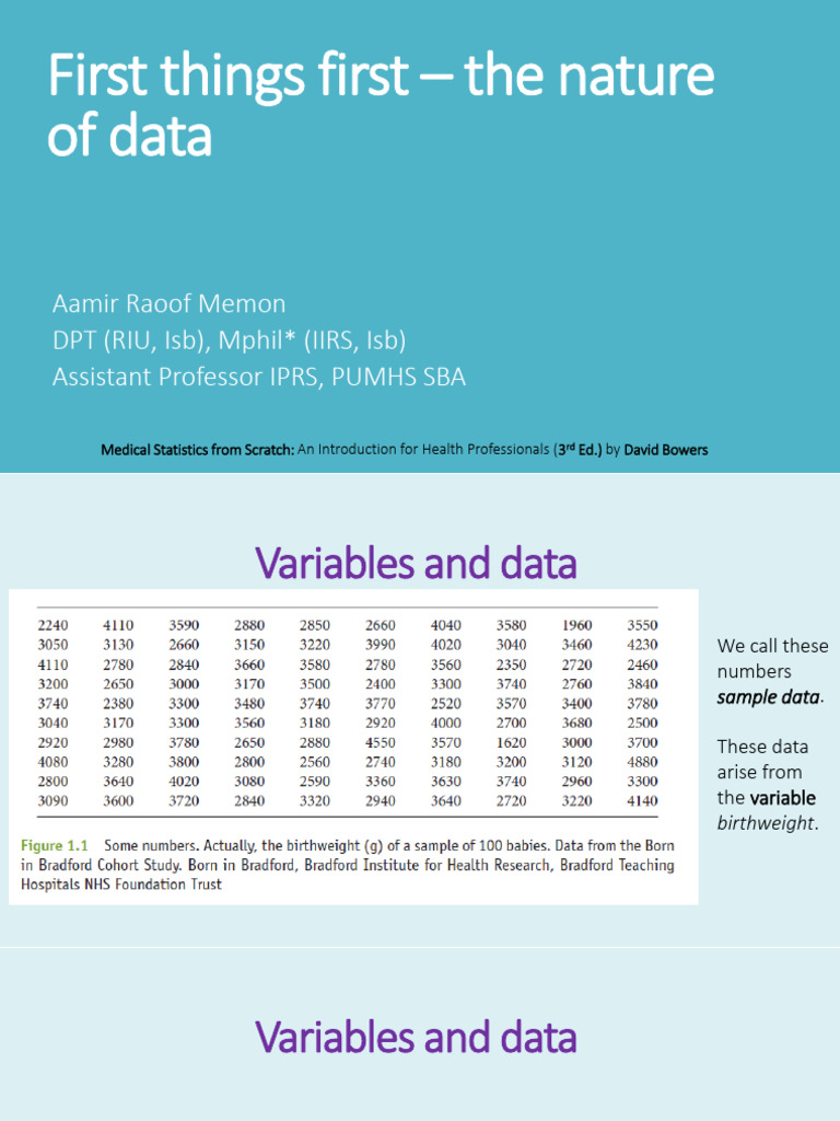 Biostatistics - First Things First - The Nature | PDF | Categorical ...