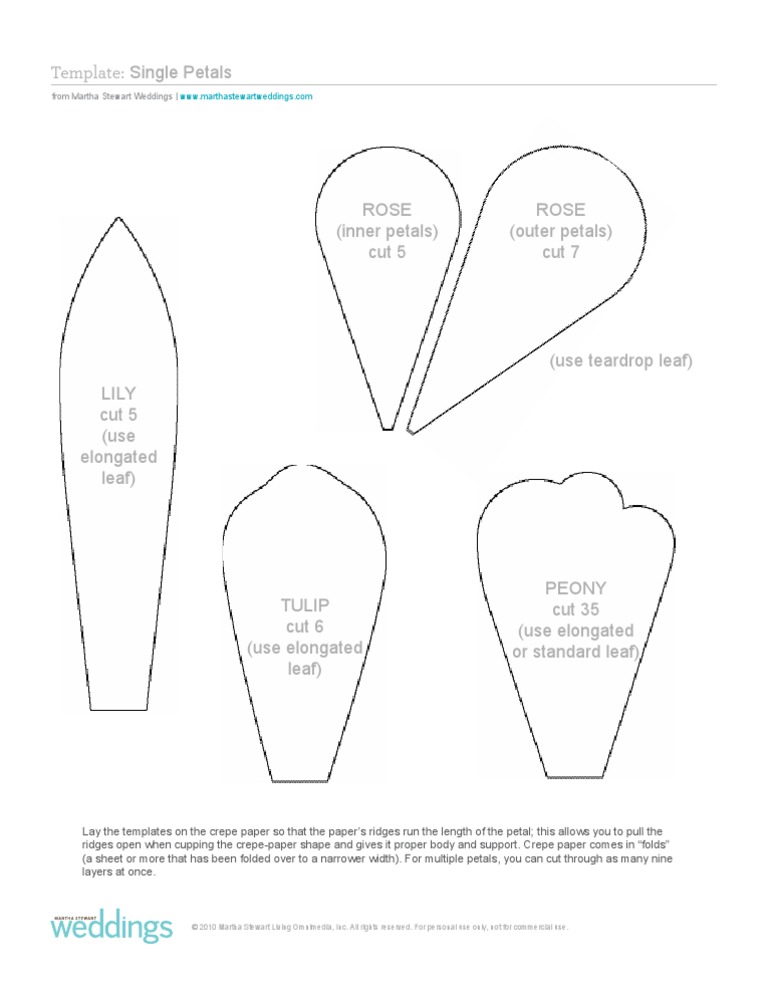 Creating Realistic Single Flower Petals from Crepe Paper Templates ...
