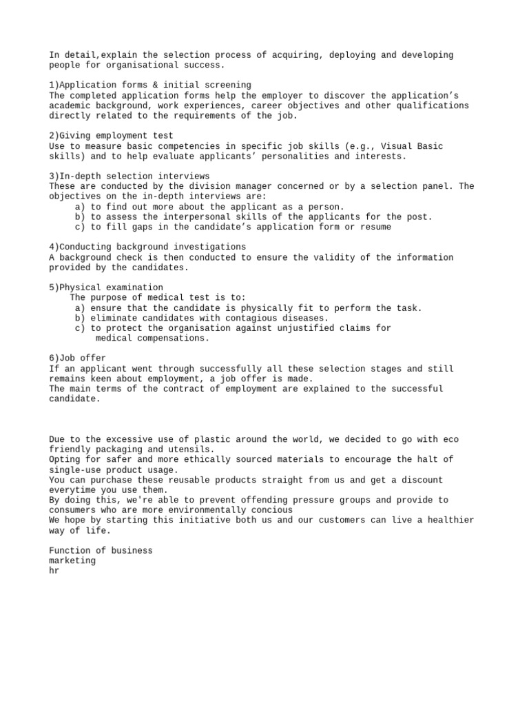 Effective Employee Selection Process | PDF