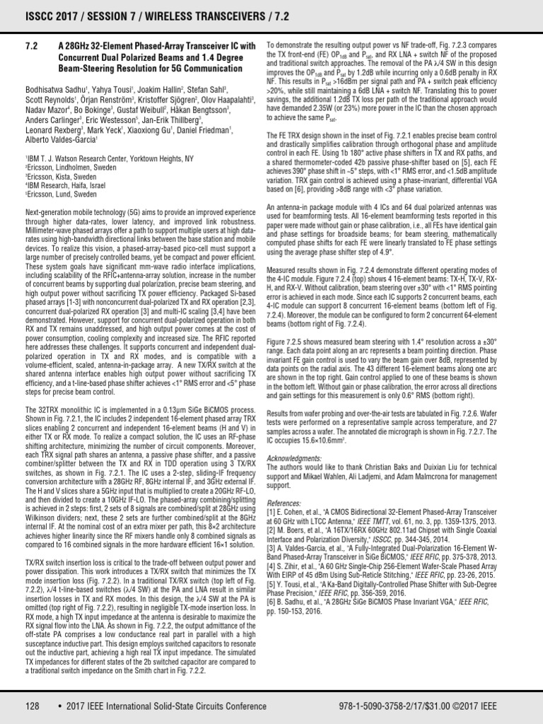 7.2 A 28GHz 32-Element Phased-Array Transceiver IC With Concurrent Dual ...