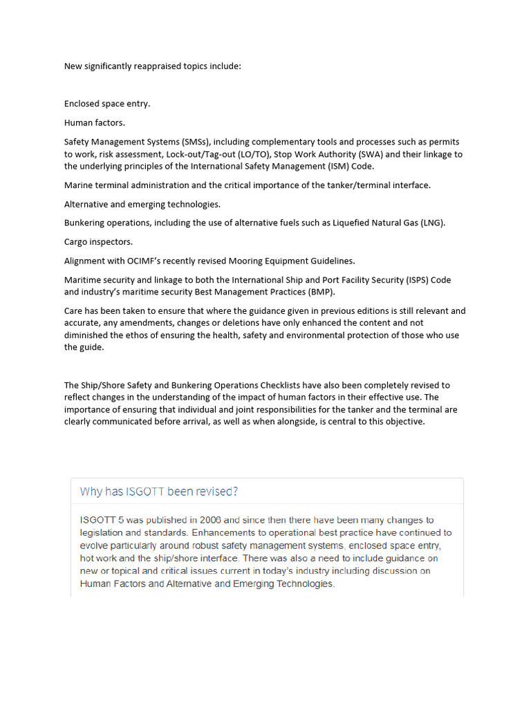 ISGOTT 6: Key Amendments Overview | PDF