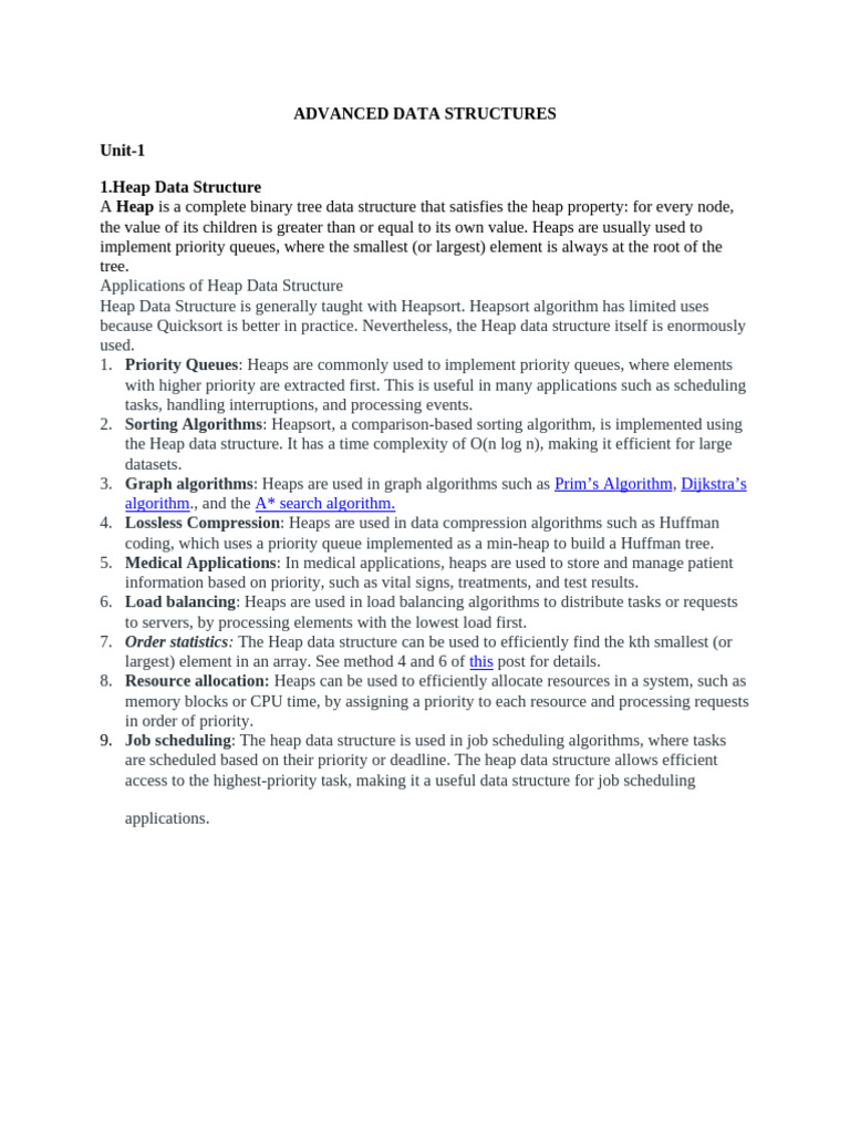 Advanced Data Structures | PDF | Database Index | Computer Programming
