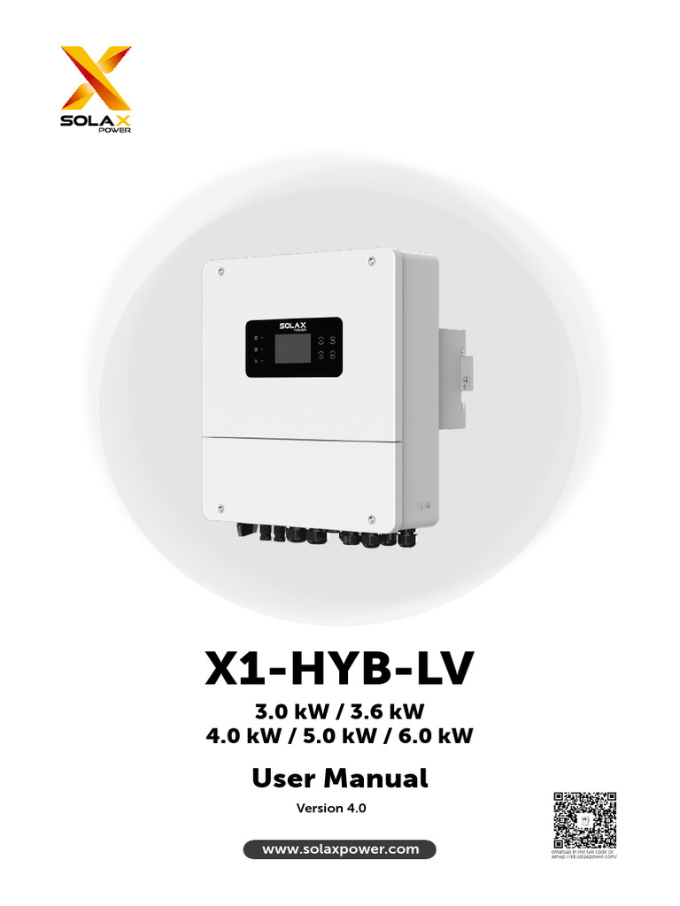 Solax x1 Hyb LV Series User Manual en | PDF | Photovoltaic System ...
