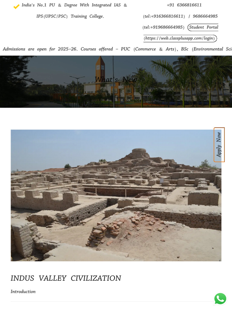 INDUS VALLEY CIVILIZATION - Universal Group of Institutions | PDF