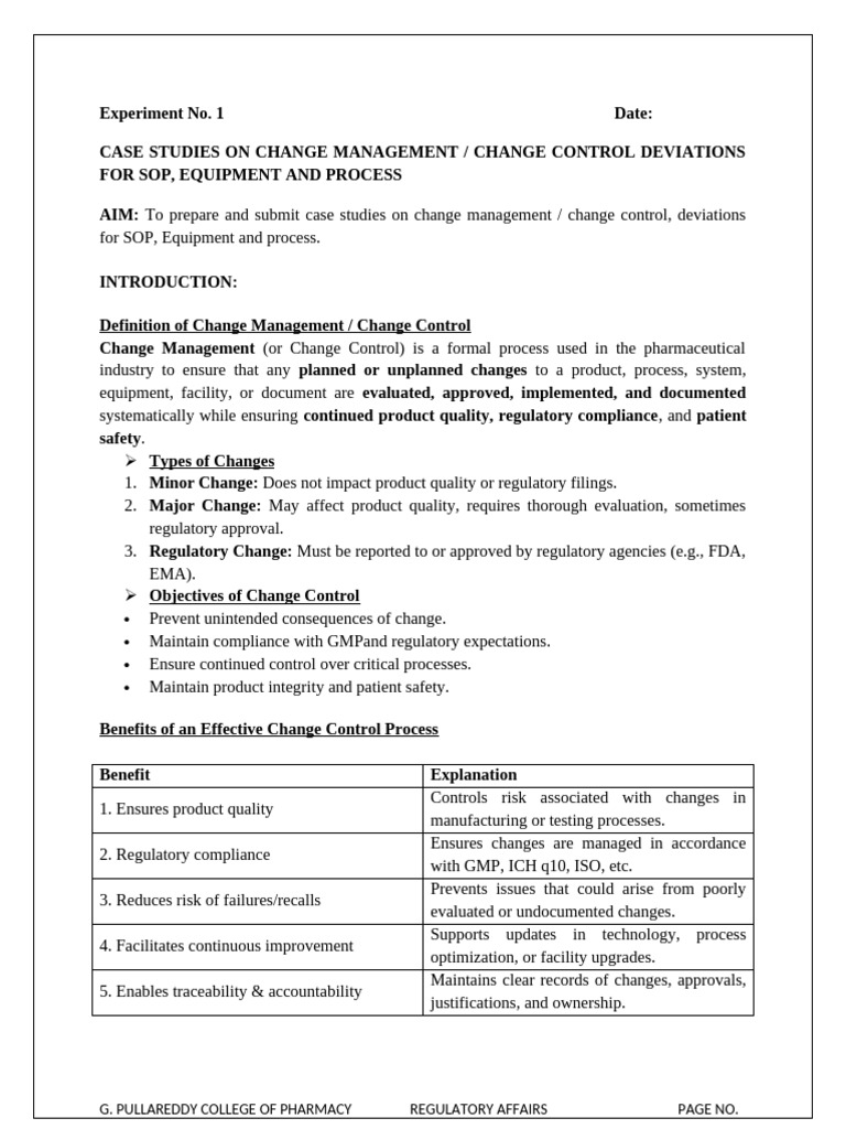 Wintac Change Control Case Study | PDF | Verification And Validation ...