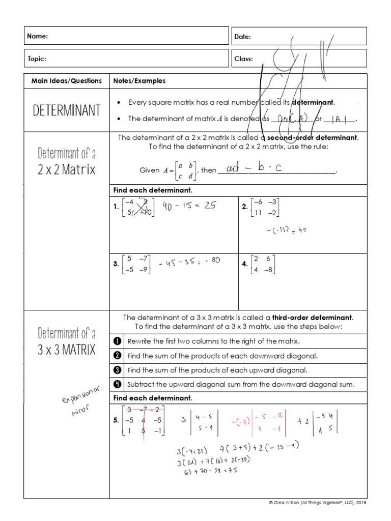 4.5 Determinants and Inverses | PDF | Determinant | Matrix (Mathematics)