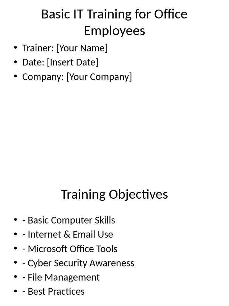 Basic IT Training Presentation | PDF