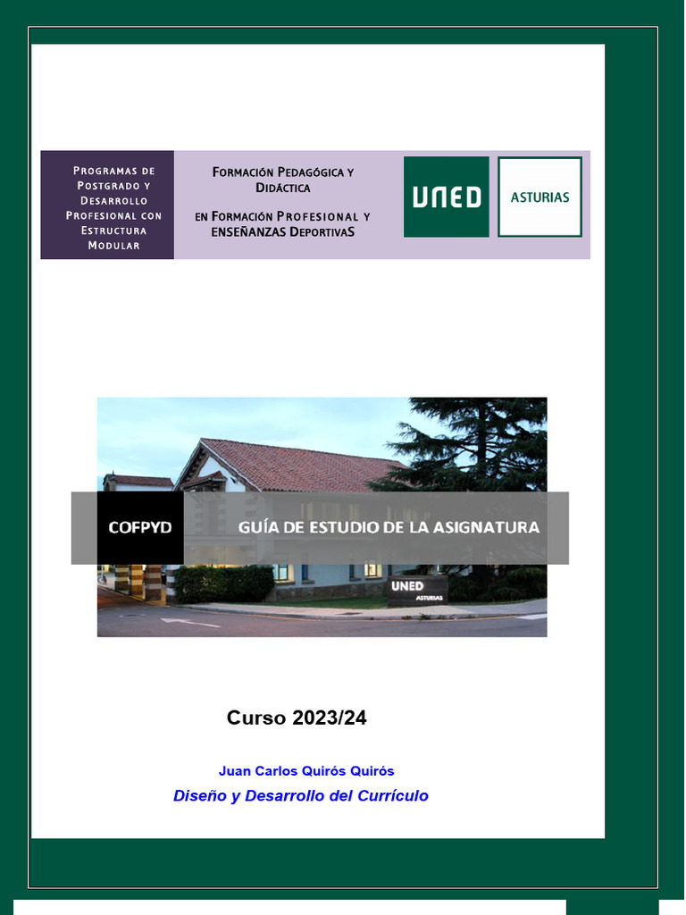 GUÍA DE ESTUDIO DYDC (2023 24) Ok | PDF | Plan de estudios | Enseñando