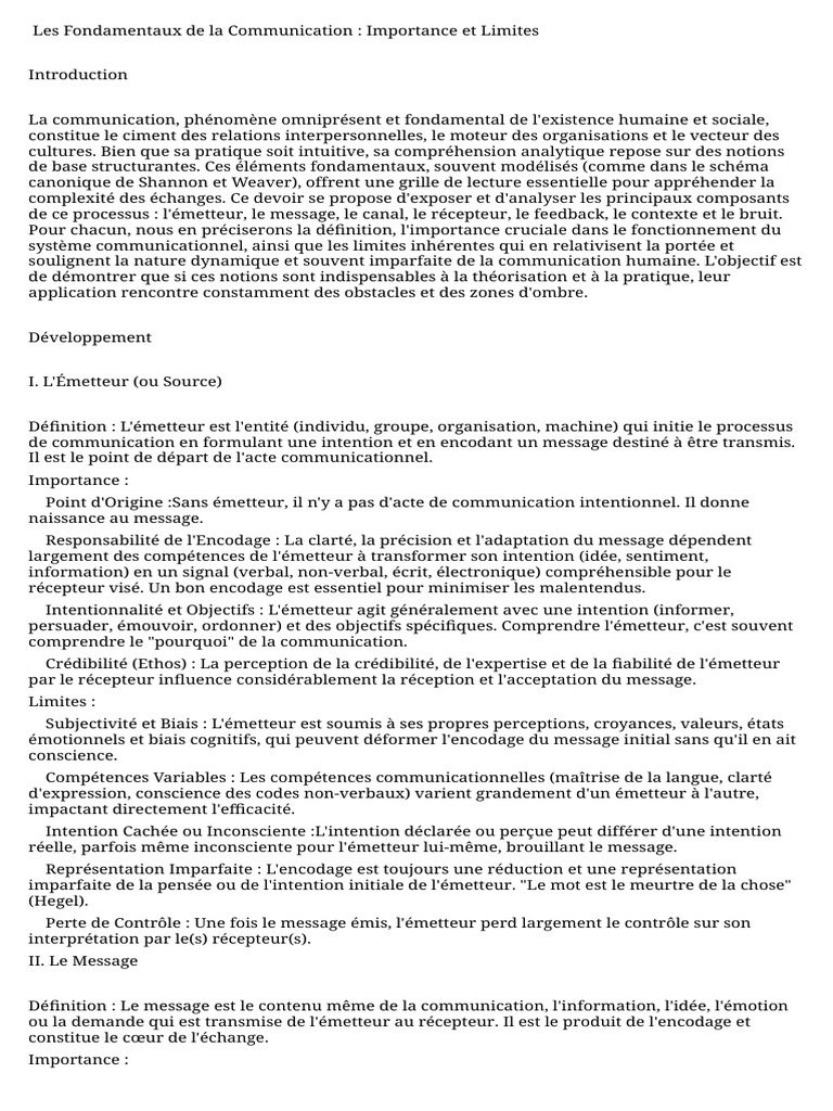 Logique de la Communication Essentielle | PDF | la communication | la ...