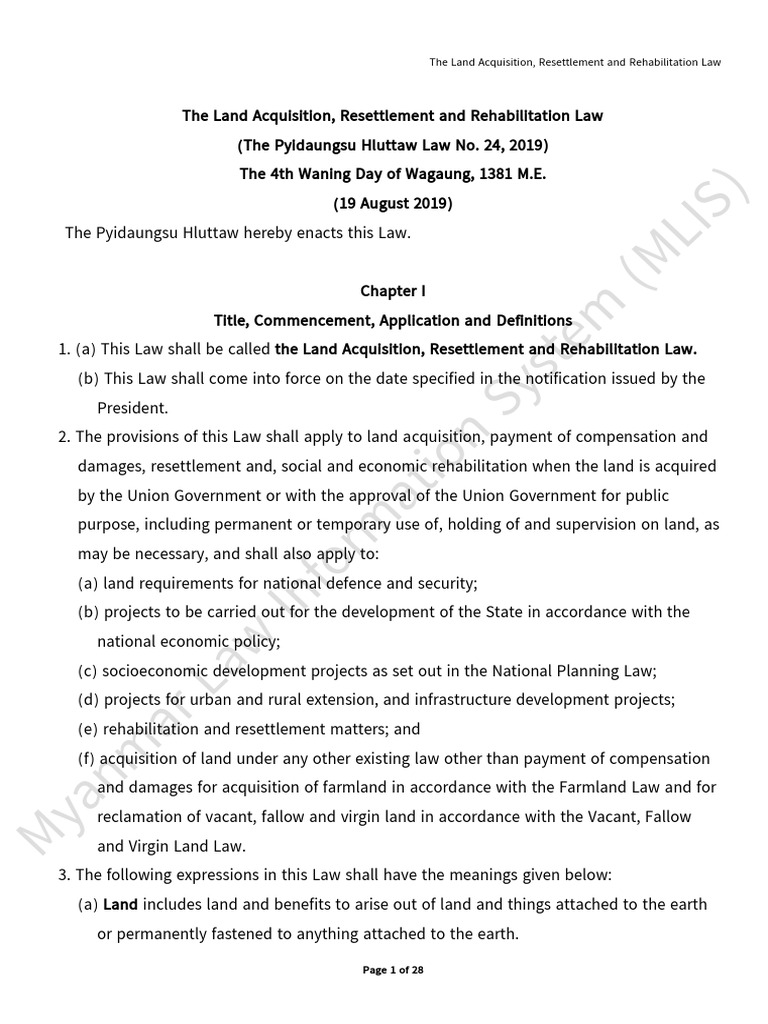 The Land Acquisition Law | PDF | Environmental Impact Assessment | Justice