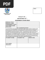 WSU Assignment Cover Sheet | PDF
