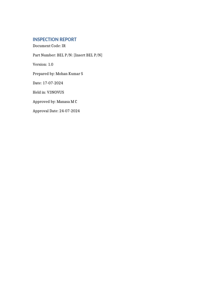 PDU Inspection Report | PDF