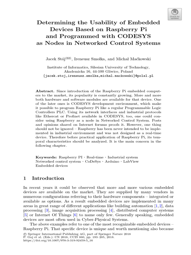Determining The Usability of Embedded Devices Based On Raspberry Pi and Programmed With CODESYS ...