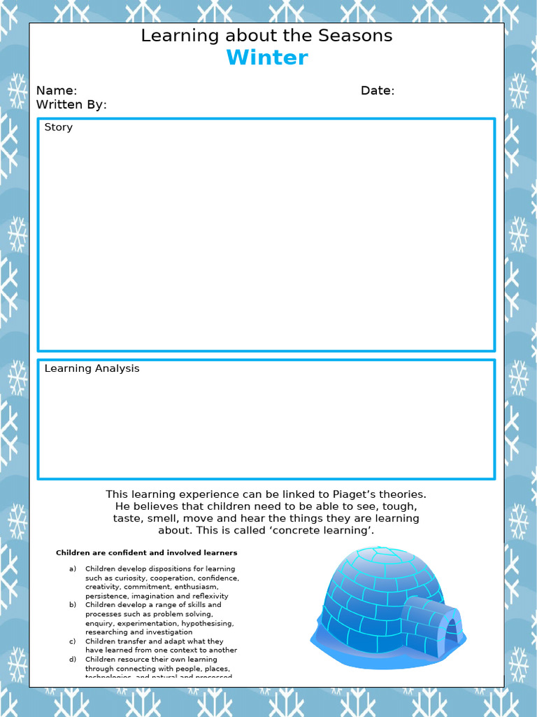LST Learning About The Seasons - Winter | PDF