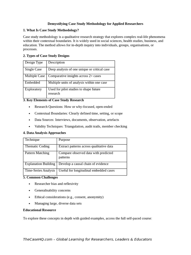 Case Study Methodology Explained | PDF