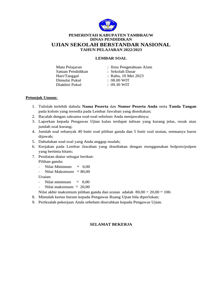 Master Soal 2023 Ipa | PDF