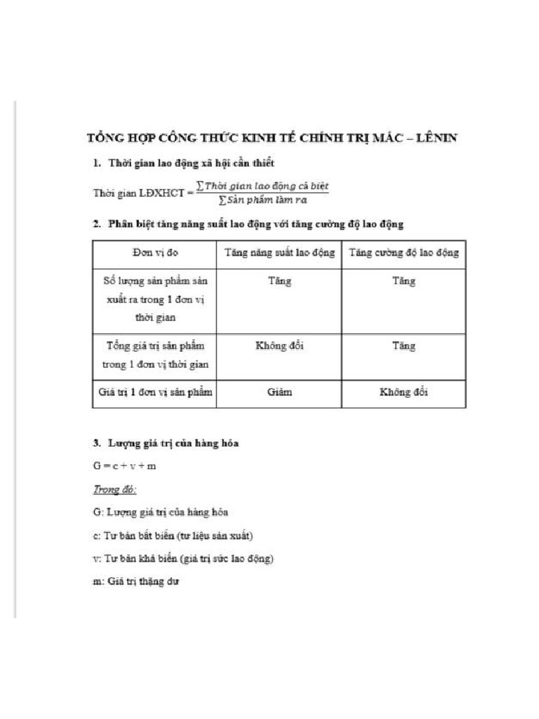 Công thức KTCT | PDF
