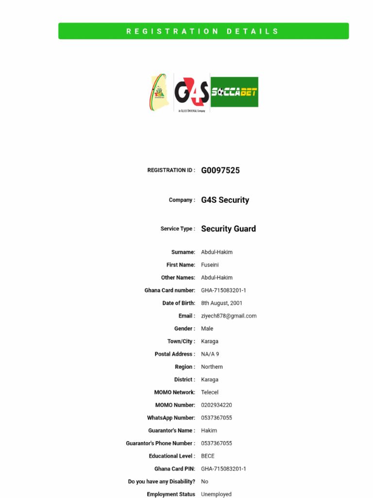 Registration Receipt | PDF