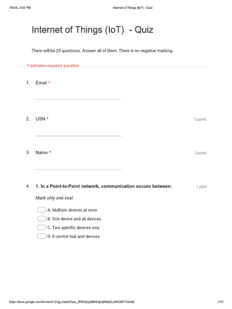 IOT Quiz | PDF