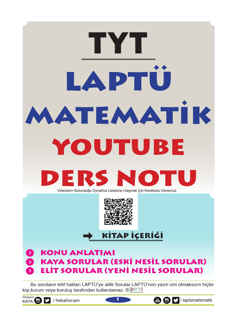 Laptü Matematik TYT Youtube Ders Notu | PDF