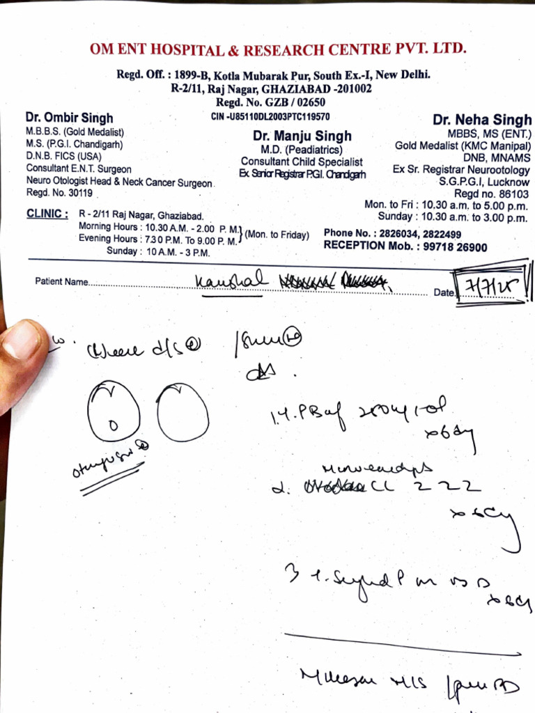 DR Omveer Prescription 7 Jul 2025 | PDF | Medicine | Medical Specialties