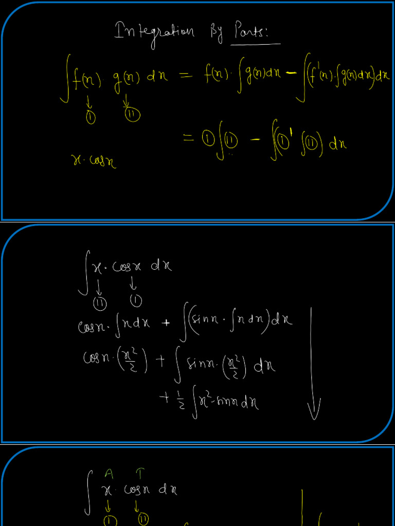 Integration by Parts Board Lec-01 | PDF
