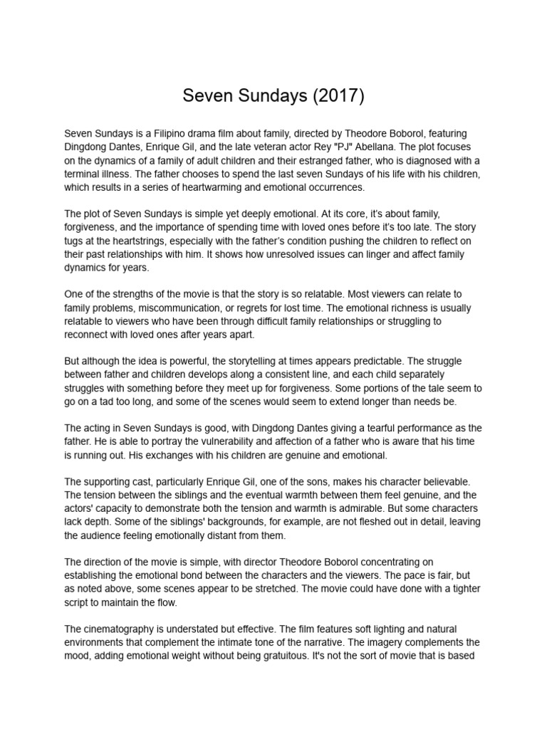 Family Bonds in Seven Sundays | PDF