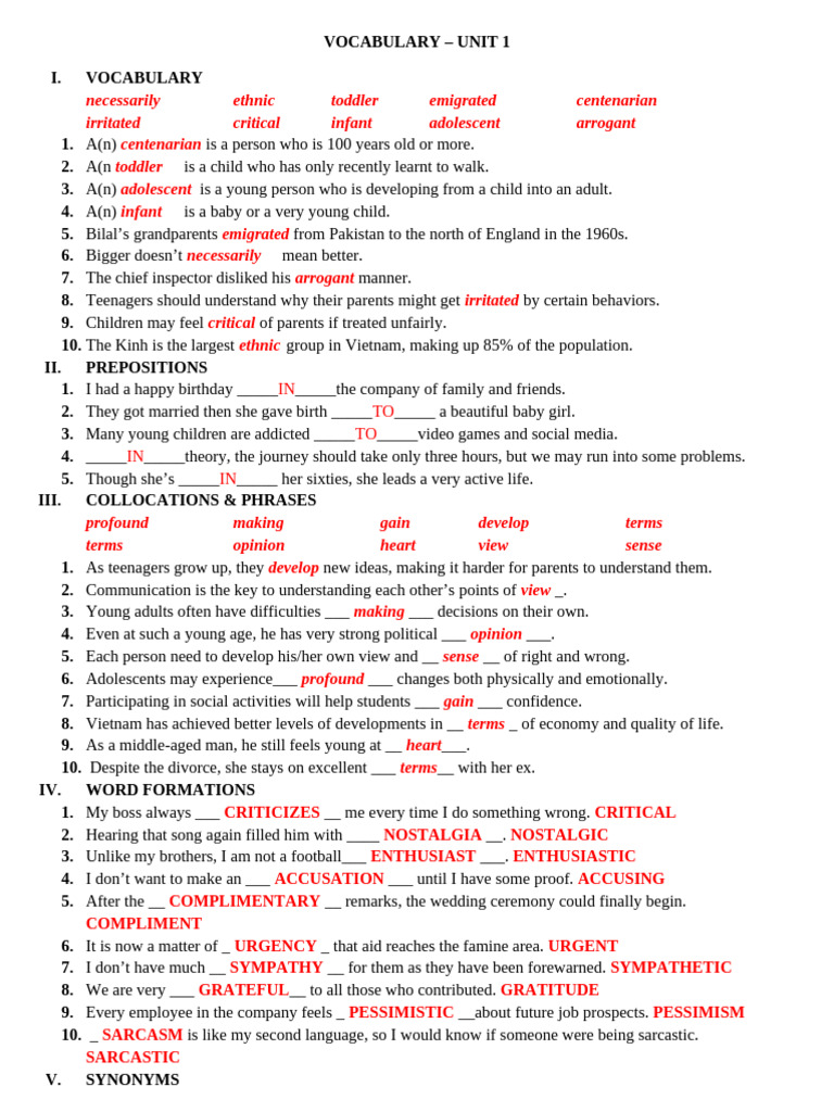 11 Friends Global Unit 1 TASK KEY | PDF | Adolescence