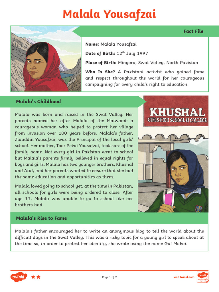L2 - Malala Comprehension - For Teams | PDF | Malala Yousafzai
