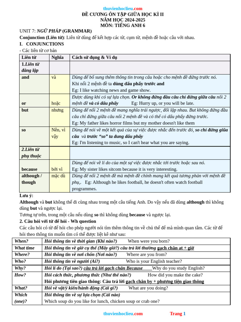 De Cuong On Tap Giua HK2 Tieng Anh 6 Global 24 25 | PDF