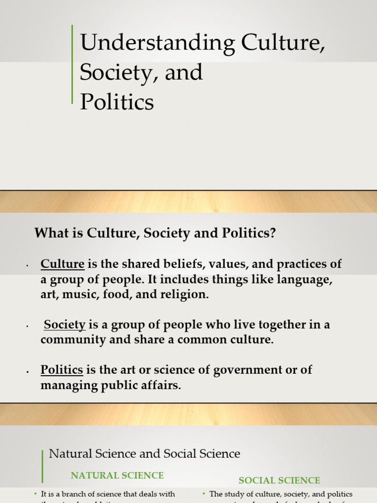 Culture, Society, and Politics Explained | PDF | Social Sciences | Science