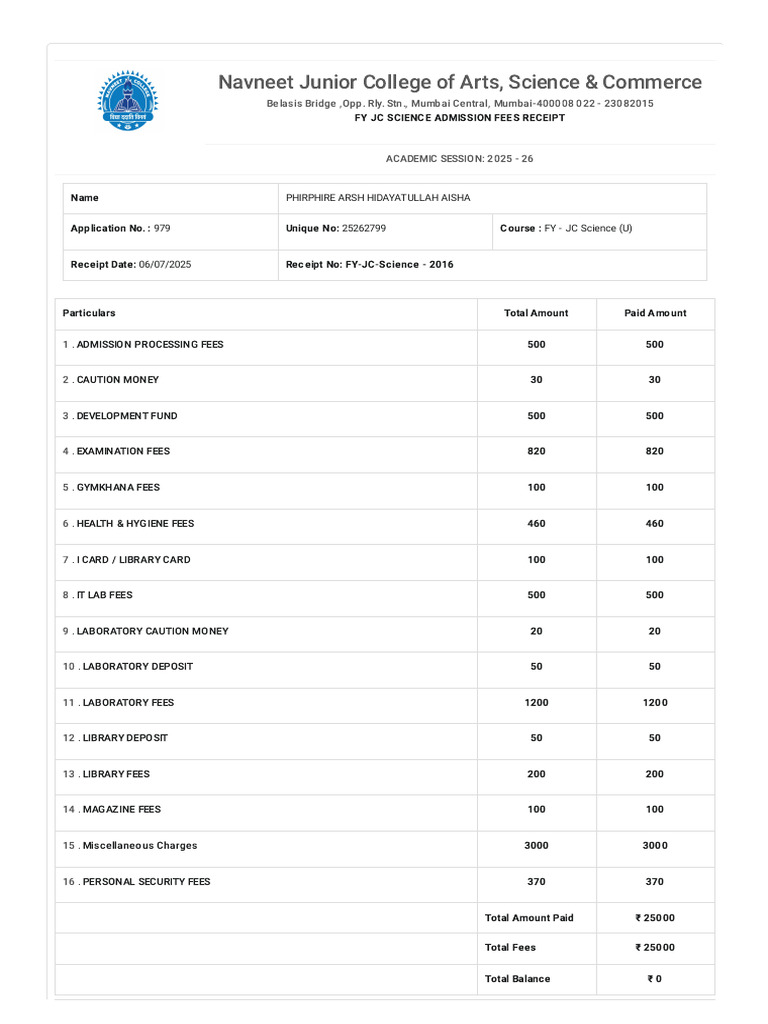 ACADMiN-Online Fees Receipt | PDF | Fee | Business