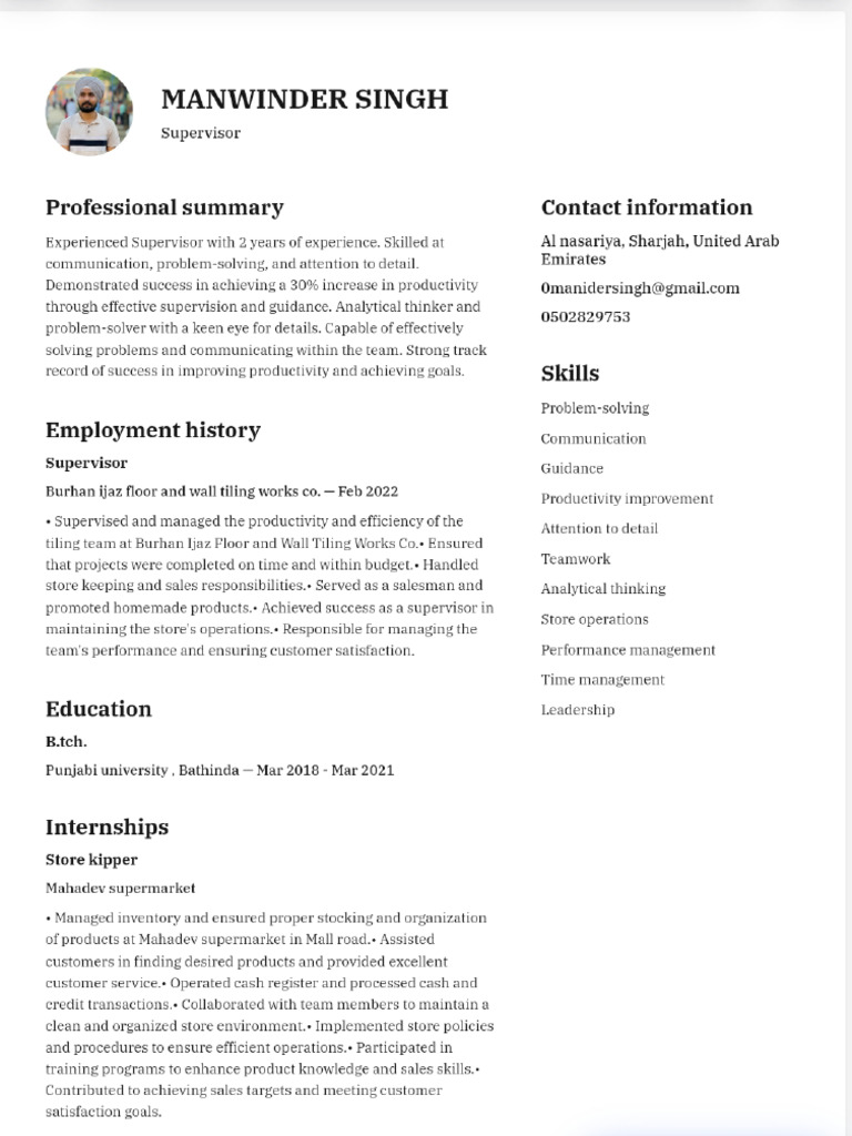 Manider Singh CV | PDF