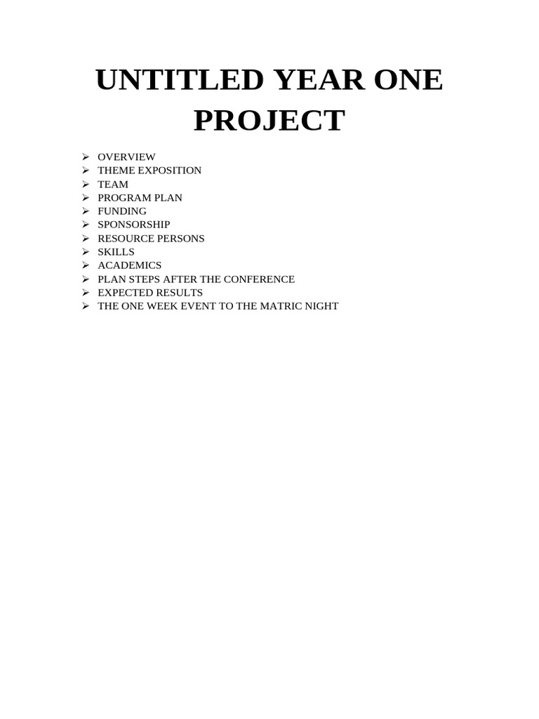 Year One Matriculation Program Plan | PDF