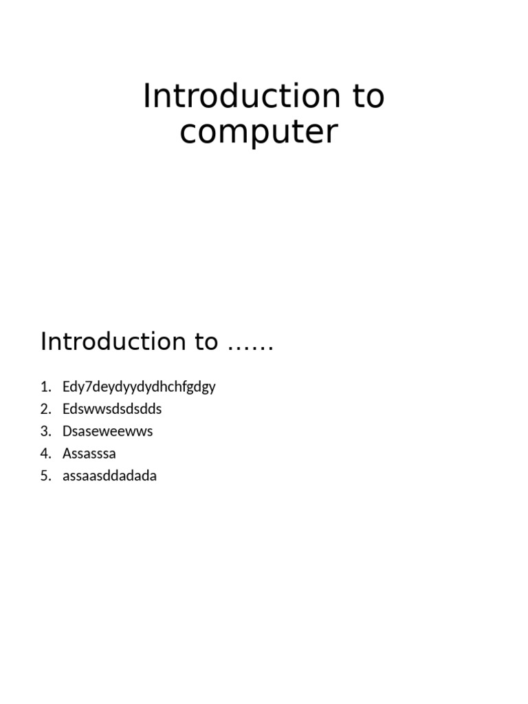 Introduction To Computer | PDF