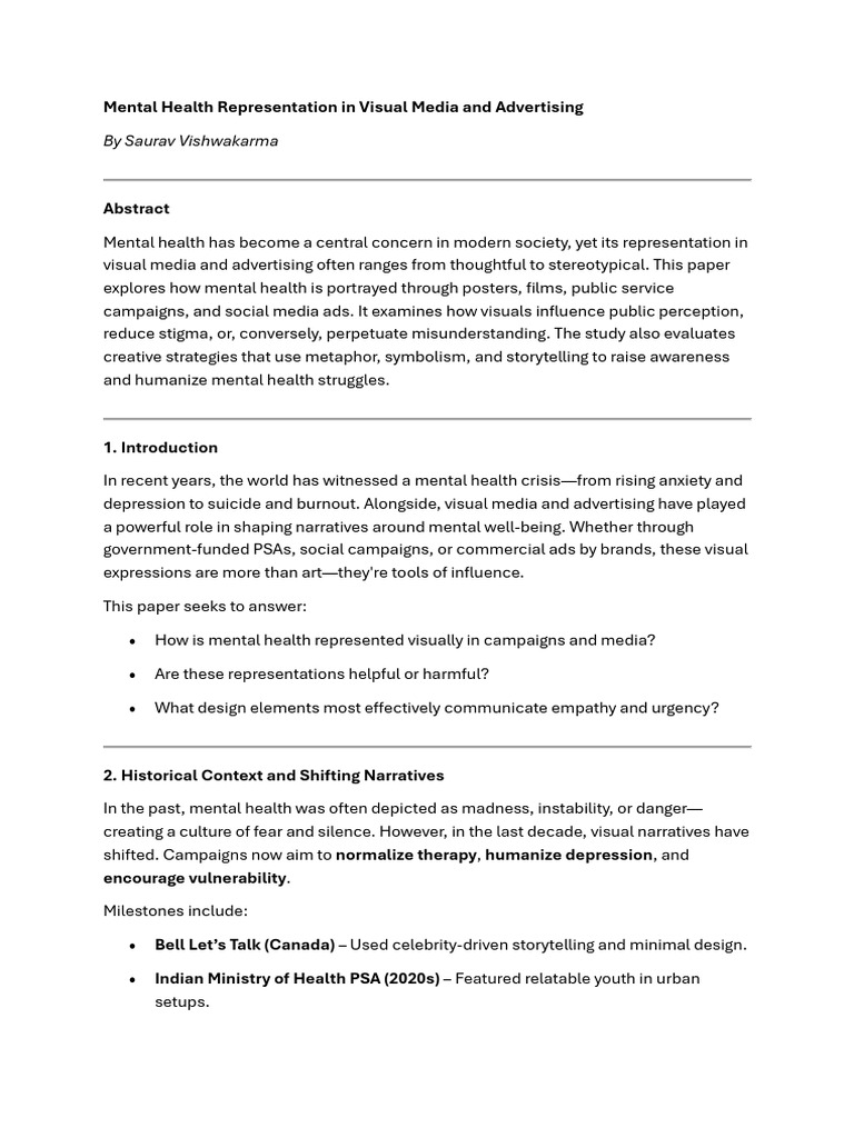 Visuals in Mental Health Campaigns | PDF | Mental Health ...