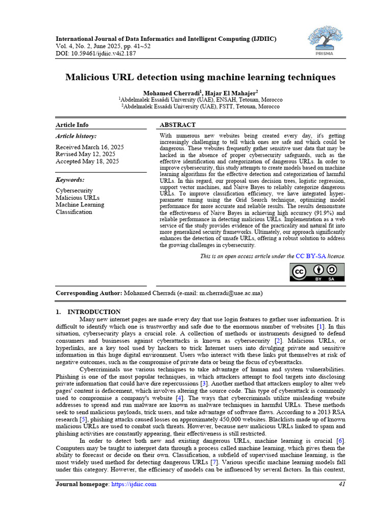 Malicious URL Detection with Machine Learning | PDF | Support Vector ...
