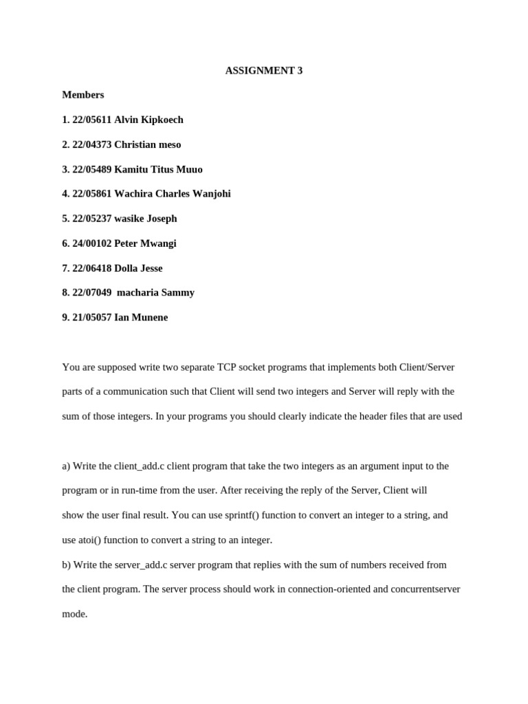 ASSIGNMENT 3 Network Programming | PDF | Software Development | Computer Programming