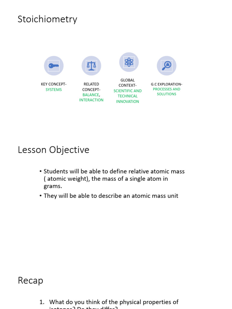 Myp Chem Mole | PDF | Mole (Unit) | Concentration