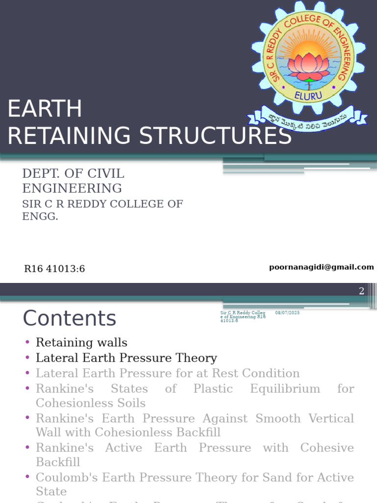 R16 41013.6 Earth Retaining Structures | PDF | Soil Science | Civil Engineering