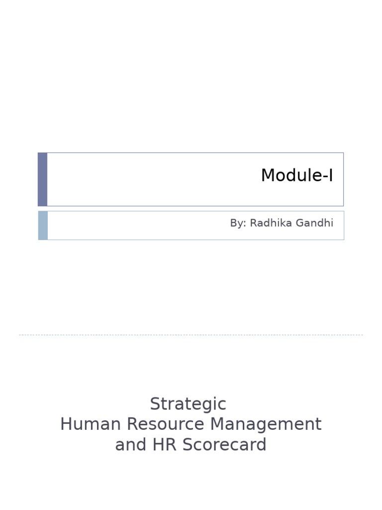 Managing Human Resource - Module I - Strategic Human Resource ...