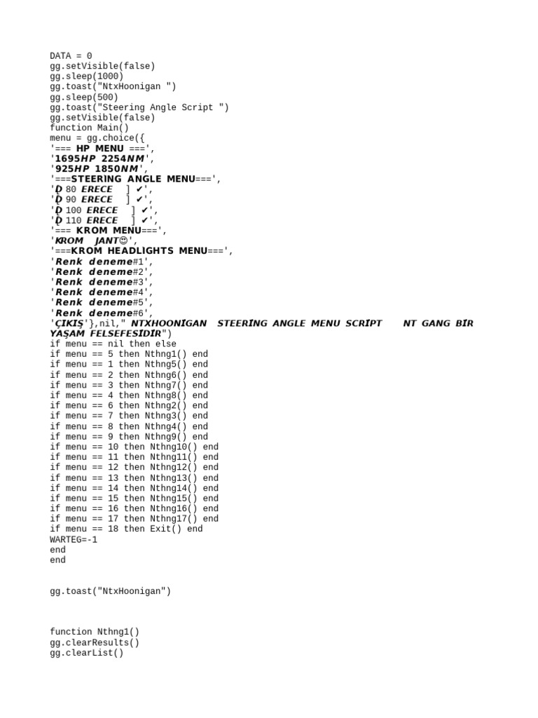 Steering Angle Script for NtxHoonigan | PDF | Computer Programming ...