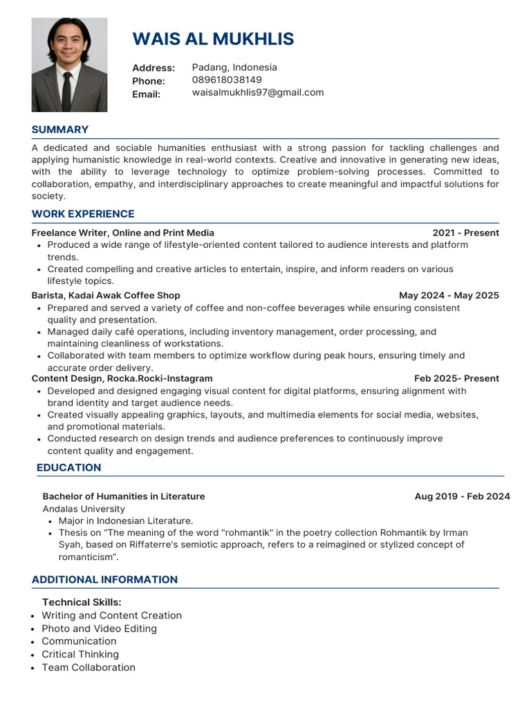 CV Wais Al Mukhlis | PDF