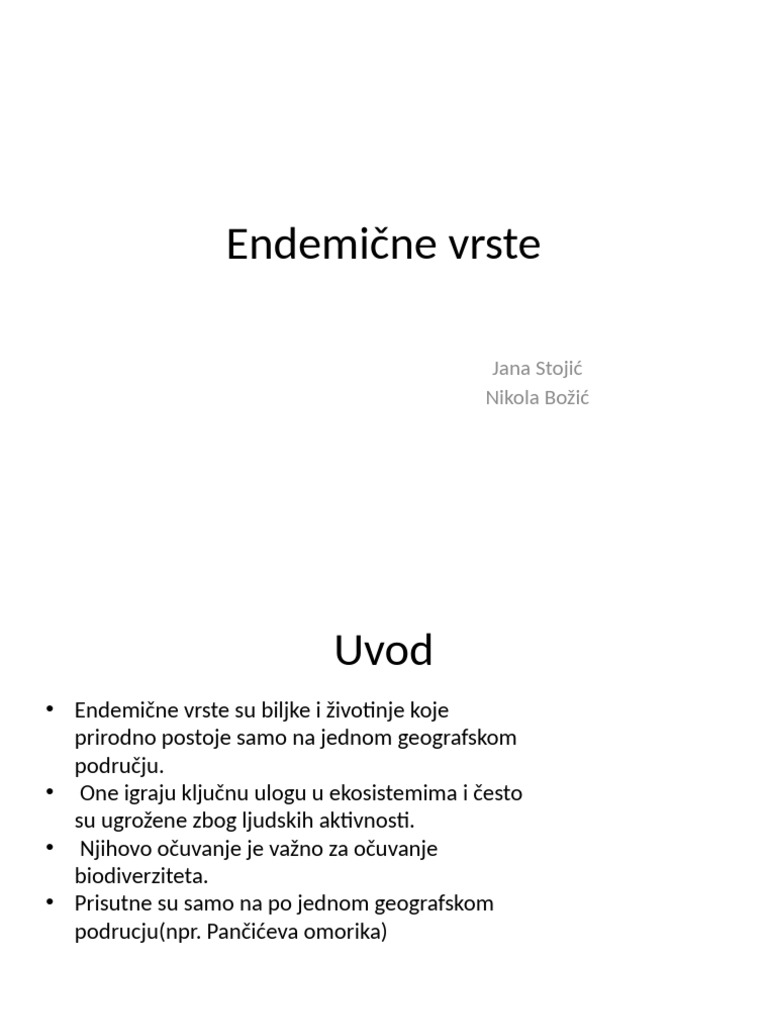 Endemične Vrste | PDF