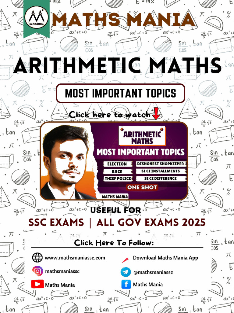 Arithmetic (Most Important Topics) | PDF