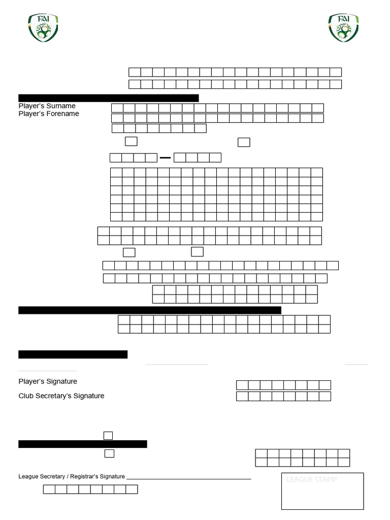FAI Player Registration Form Guide | PDF | Government And Personhood