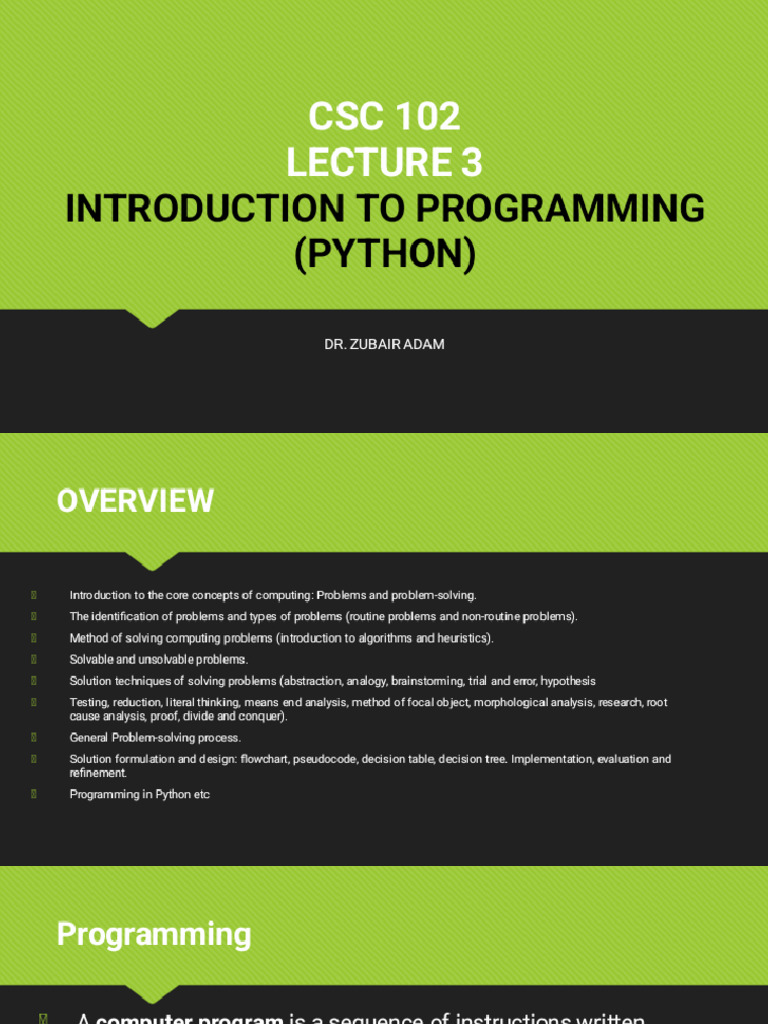 CSC 102 Lecture 3 - Phoenix | PDF